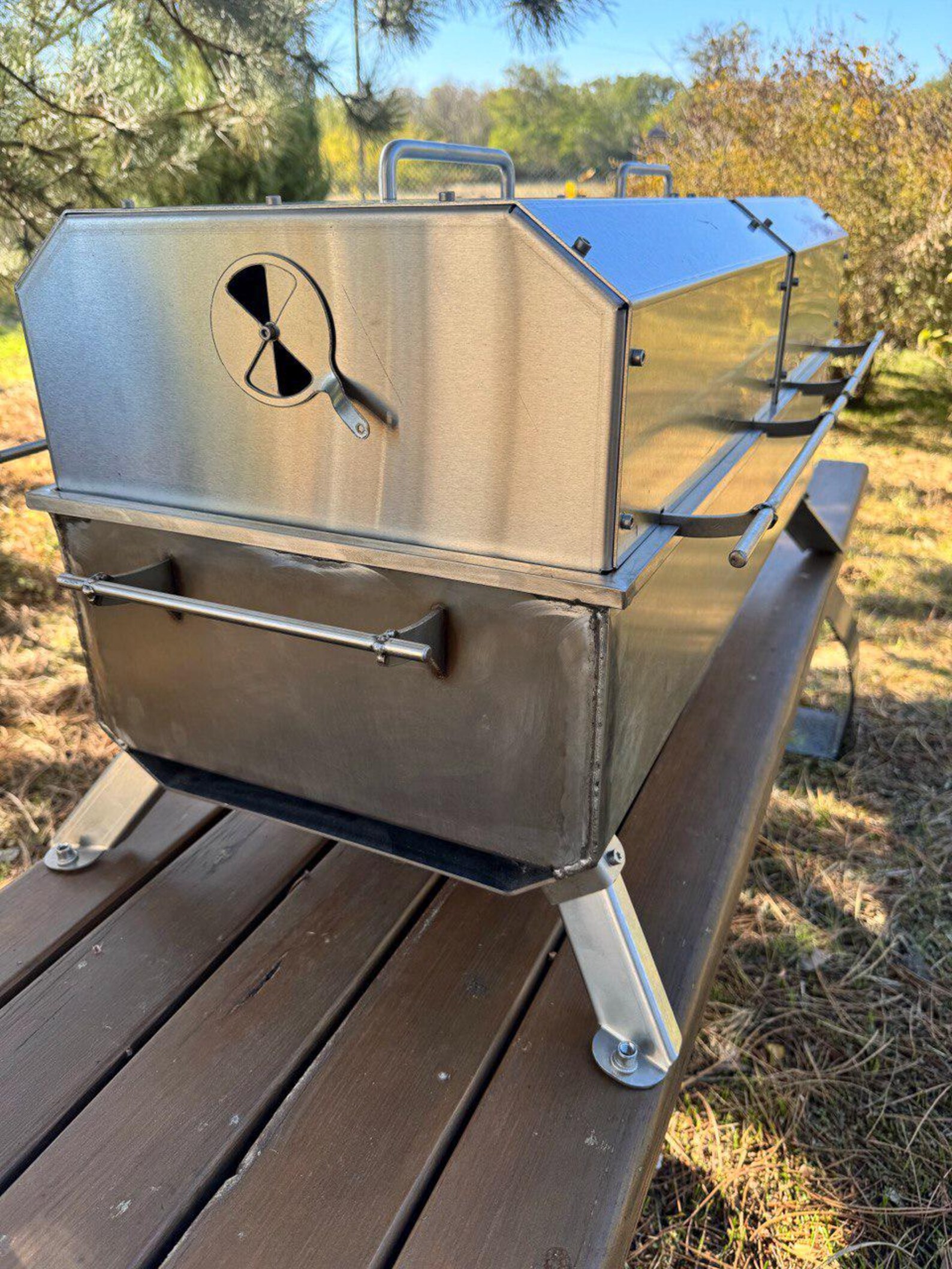 Powerful Tabletop Grill Large Hibachi Grill. Barbecue Made of Stainless ...