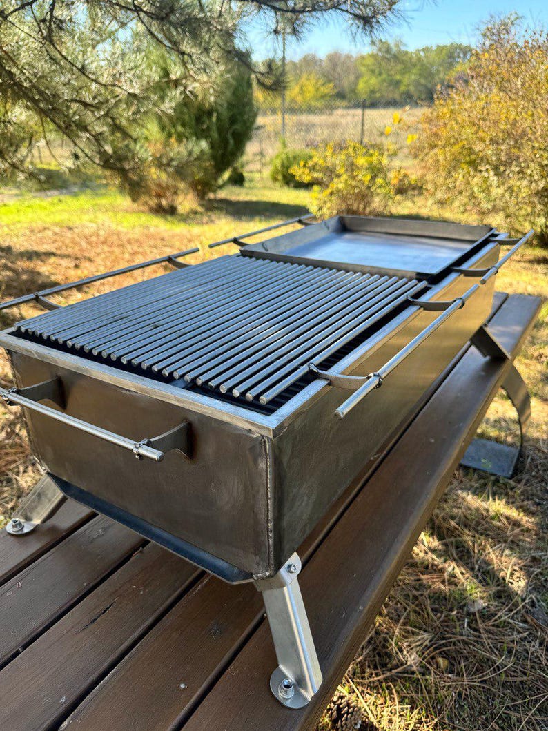 Large Tabletop Grill! BBQ With Lid and Frying Pan! Plancha! Stainless ...