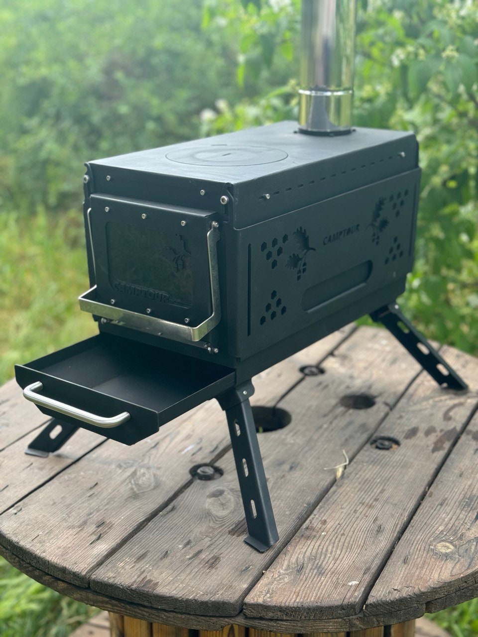 Outdoor Camping Stove. Hot Tent Stove With Chimney! Portable Stove for ...
