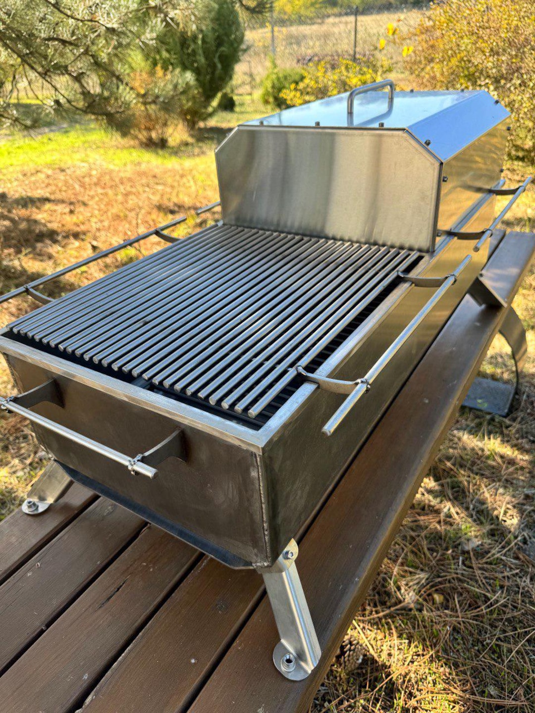 Powerful Tabletop Grill! Large Hibachi Grill. Barbecue Made of ...