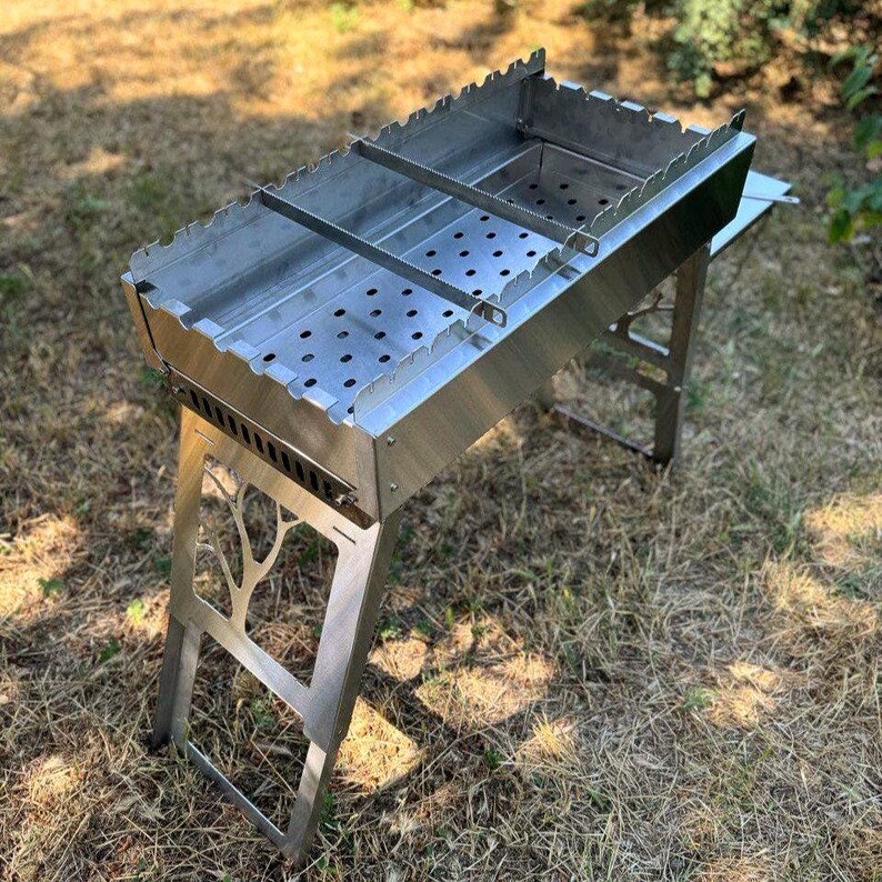 Garden Grill! Portable Grill! BBQ! Barbecue Suitcase Made of Stainless ...