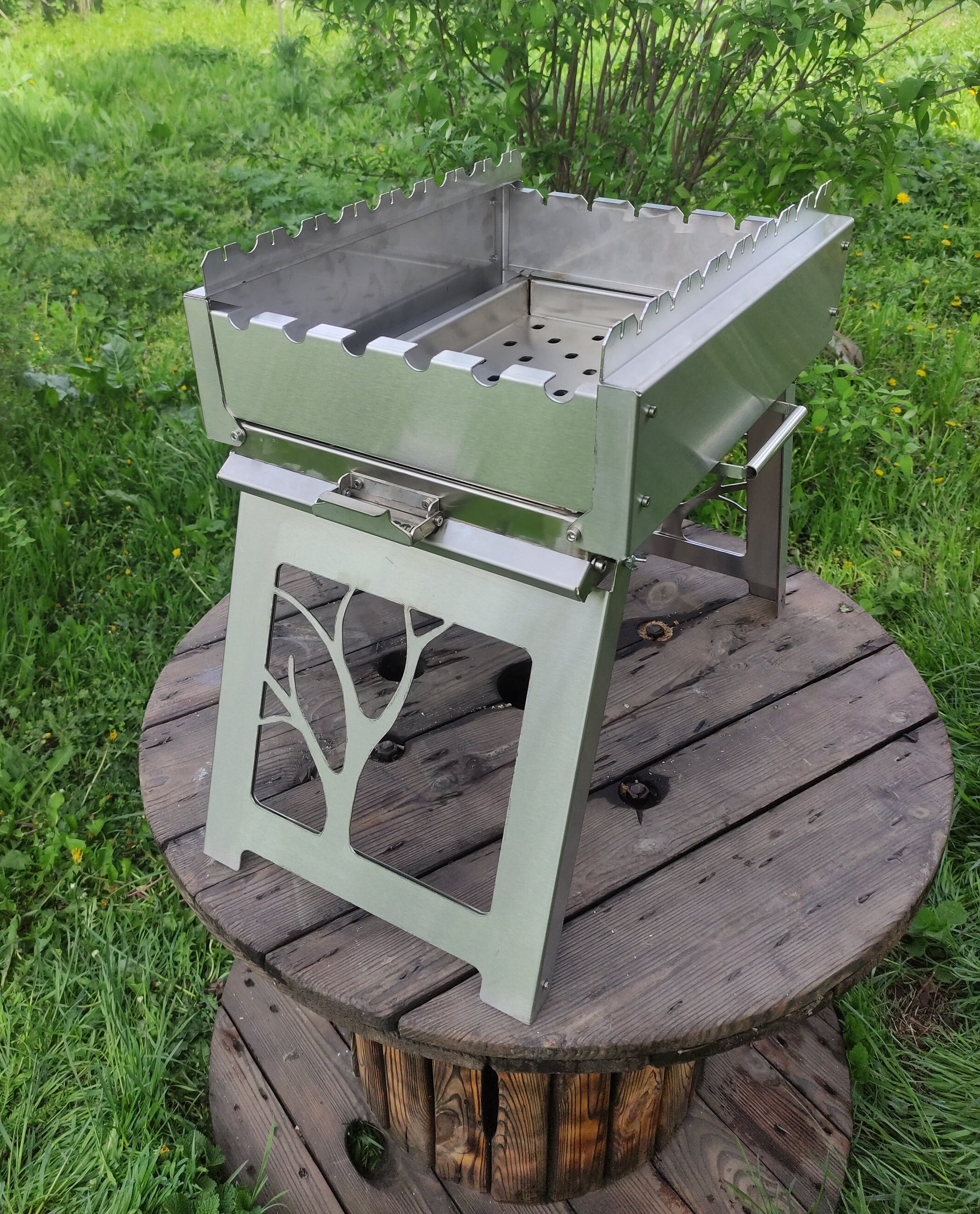 Brazier With Grill Grate! Barbecue Suitcase Made of Stainless Steel ...