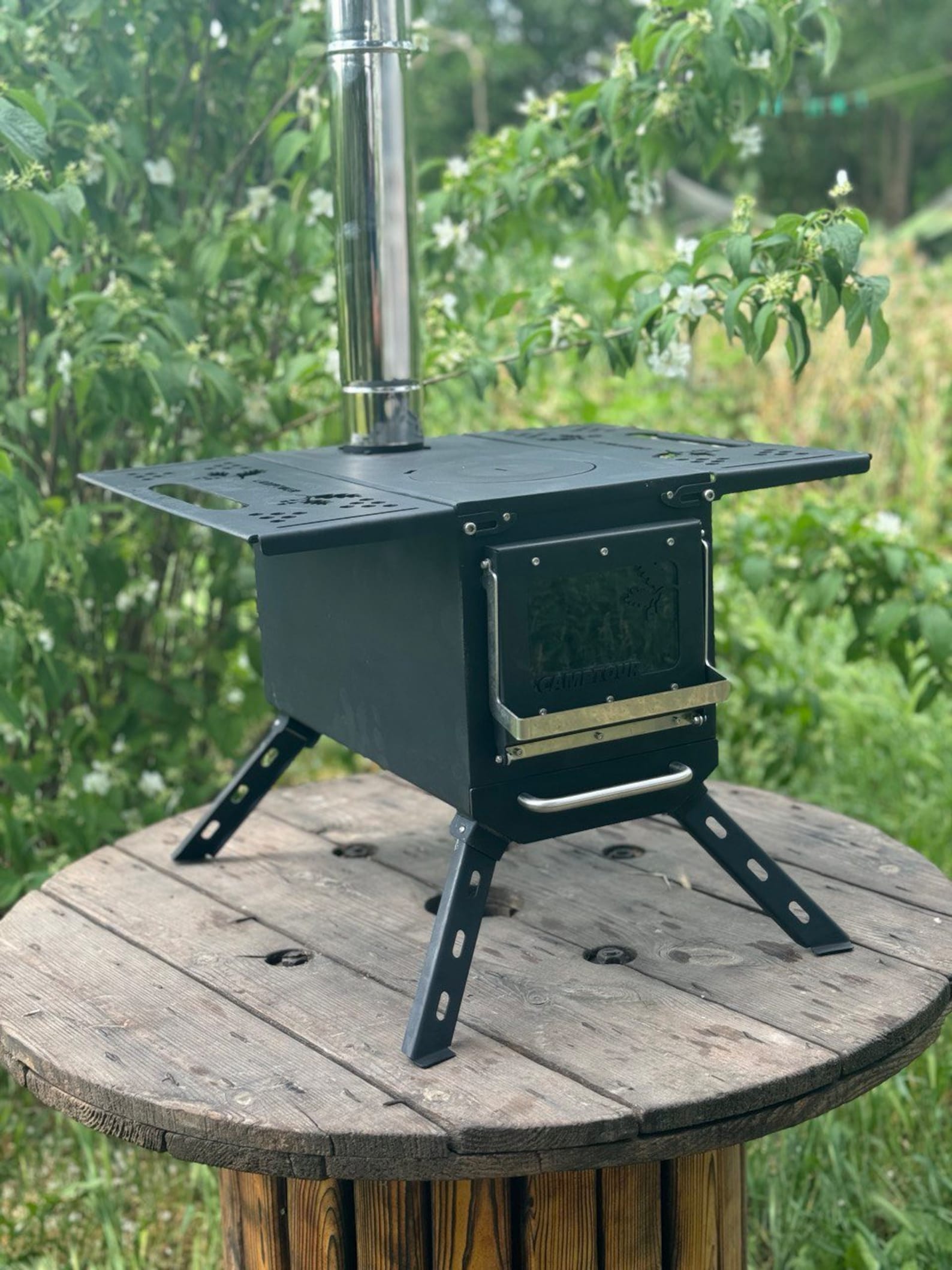 Outdoor Camping Stove. Hot Tent Stove With Chimney Portable Stove for ...