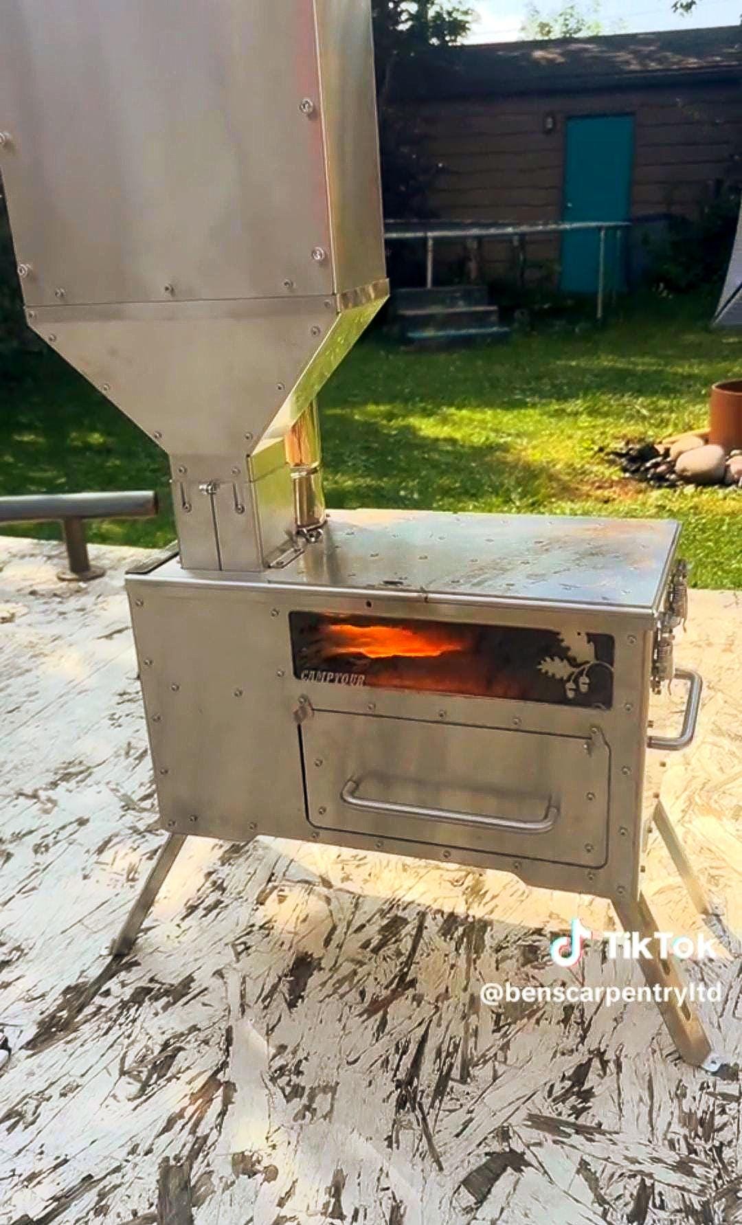 Powerful Stove for Outdoor Camping or Small Spaces! Gravity Feed Pellet ...