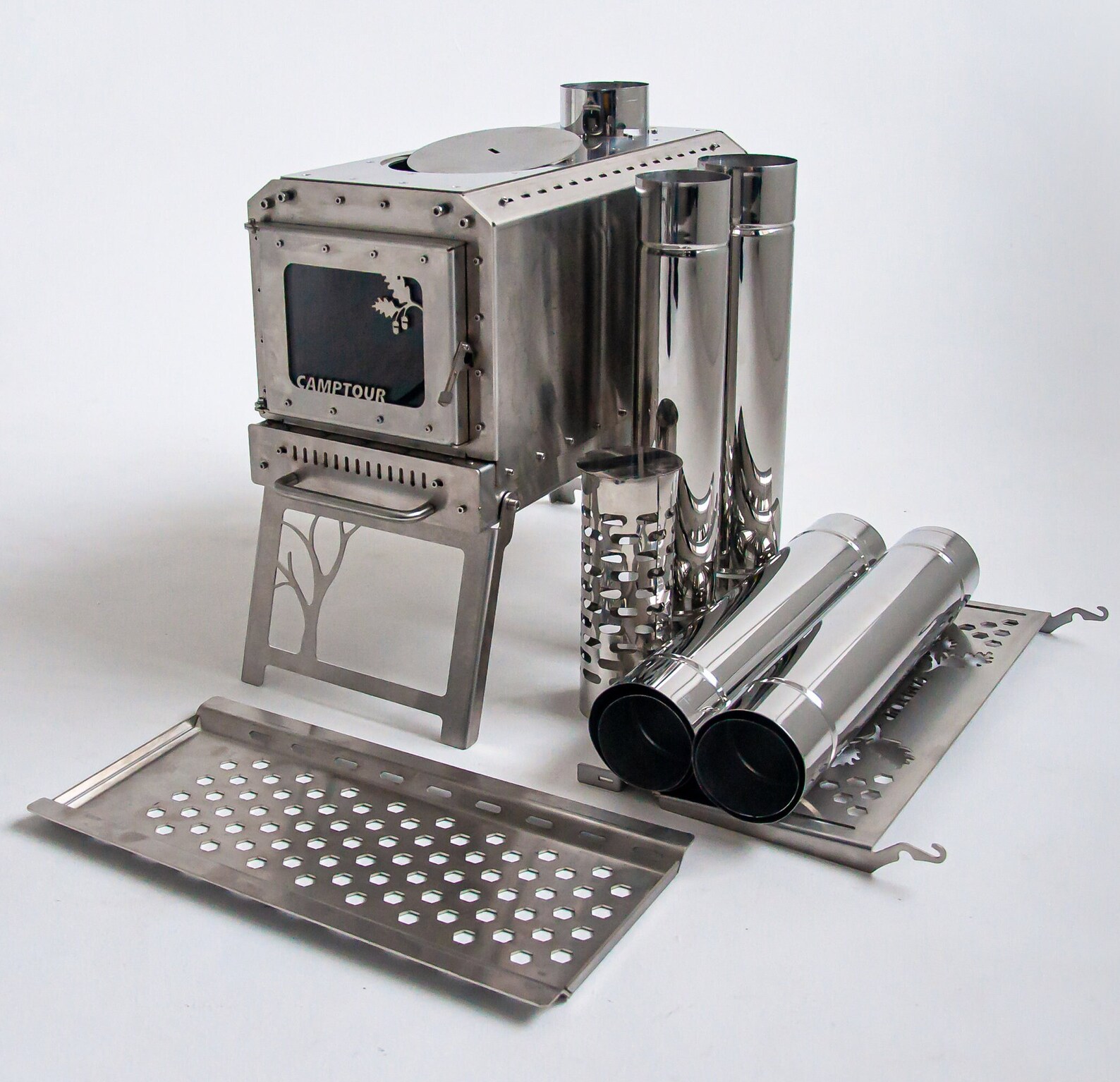 Outdoor Camping Stove With Chimney and Pellet Burner. Stove for a Van ...