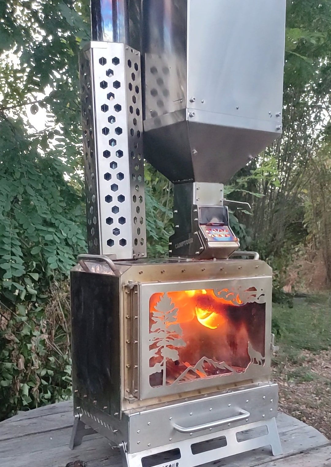 Pellet Burner for Wood Stoves and Fireplaces With Gravity Feed of ...