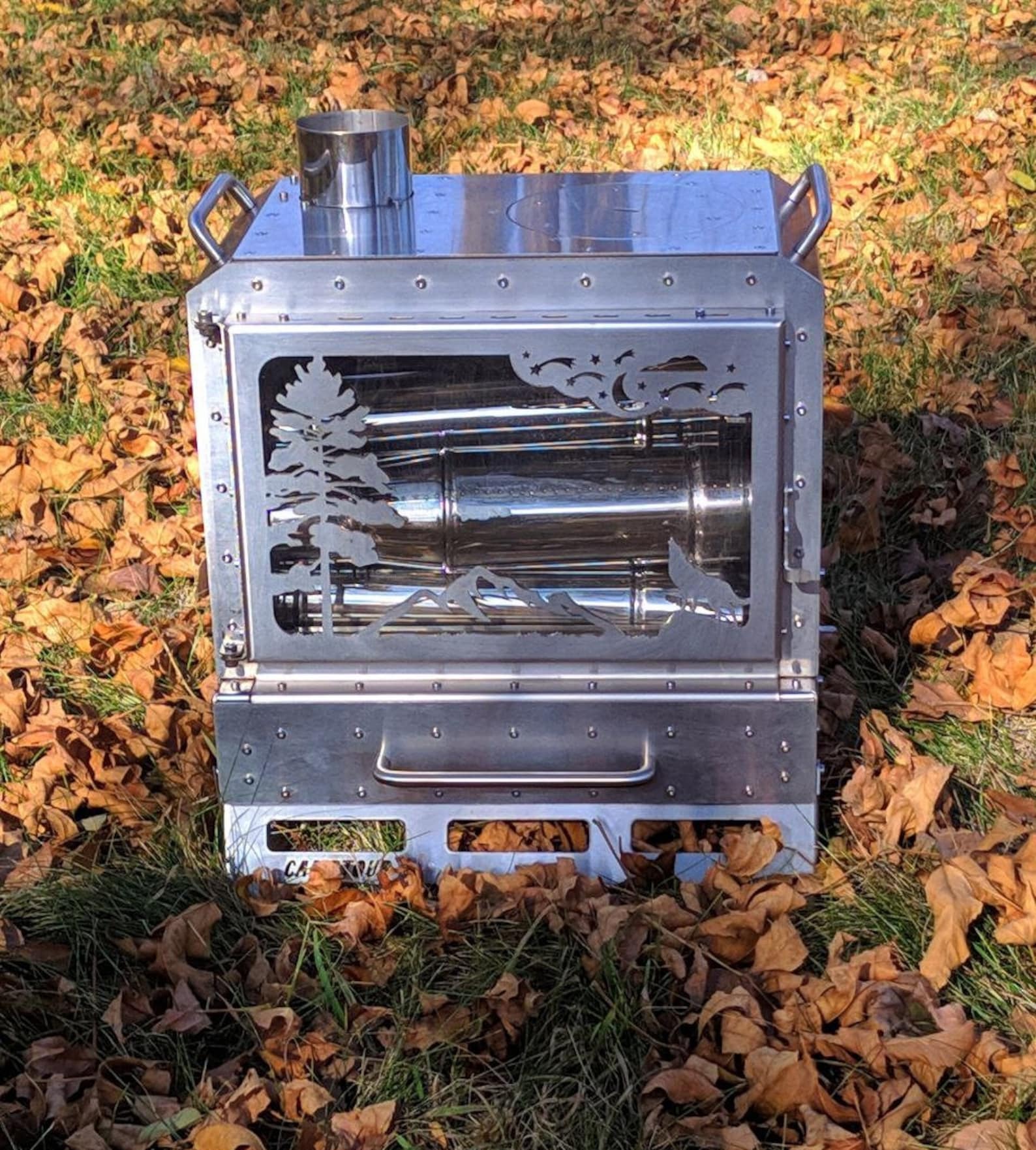 Mini Fireplace With Wood or Pellets, for Outdoor Camping or in a Tent ...