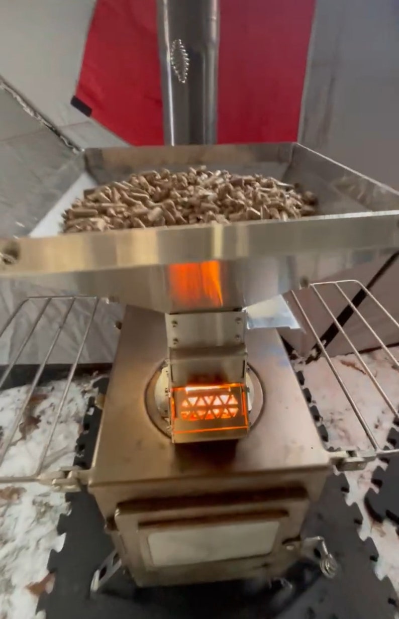 Non-electric Pellet Burner! Pellet Burner for Solid Fuel Stoves and Fireplaces With Gravity Feed ...