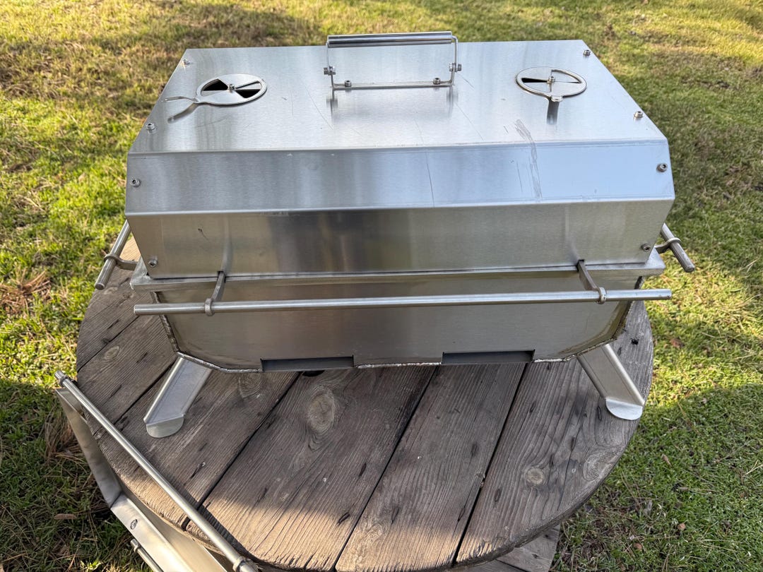 Tabletop Grill Made of Stainless Steel With a Large Grate and Pan! BBQ ...