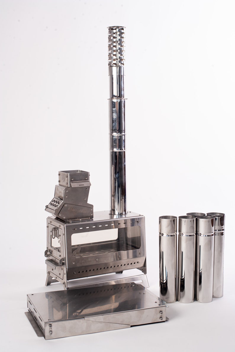 Mini-stove! Portable Tabletop Wood Stove! Made of Stainless Steel With ...