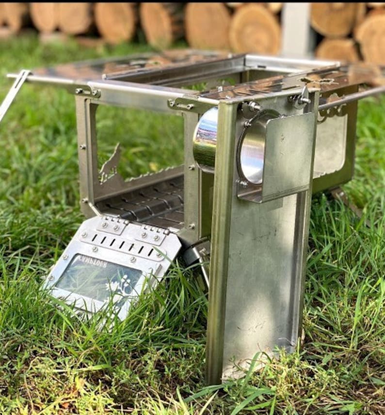 Portable Stove With Glass!mini Stove With Chimney for Tent or Outdoor ...