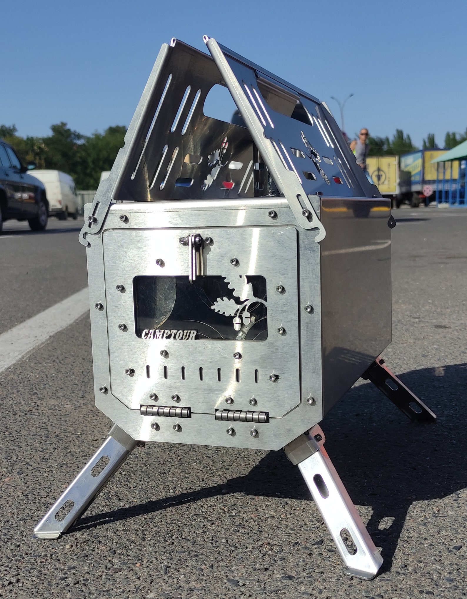 Portable Stove With Glass!mini Stove With Chimney for Tent or Outdoor ...
