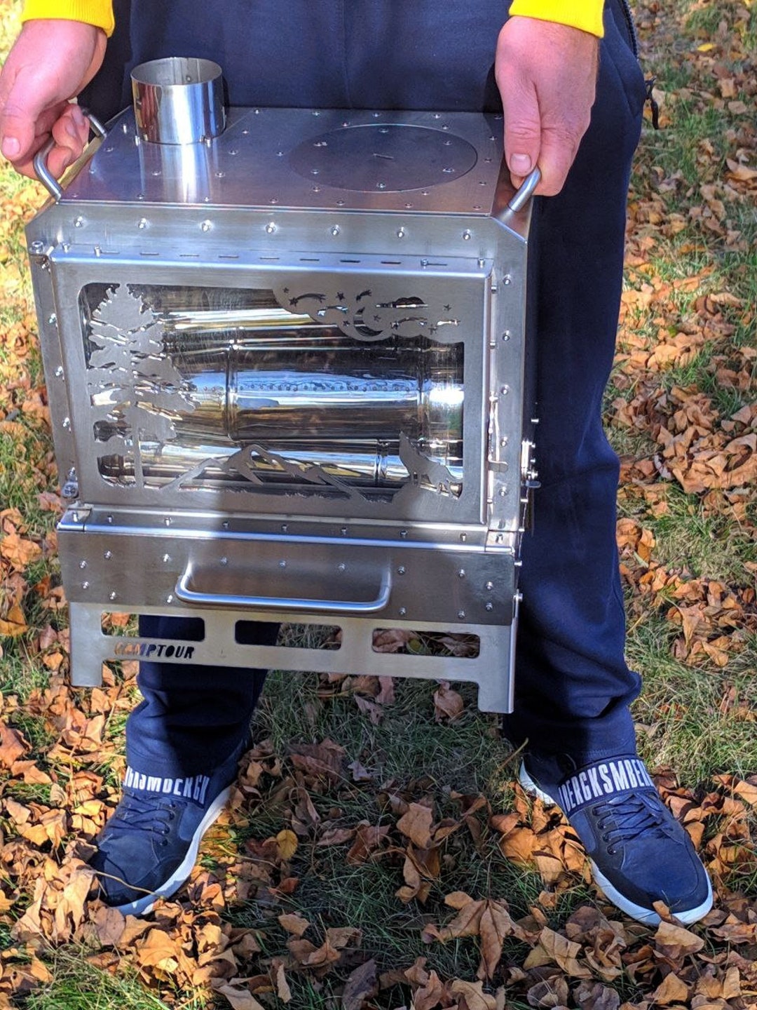 Mini Fireplace With Wood or Pellets, for Outdoor Camping or in a Tent ...