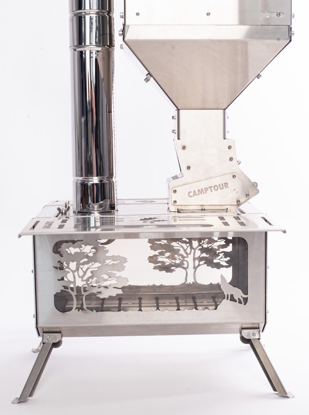 Stove With Chimney + Pellet Burner + Heat Exchanger With Cooking ...