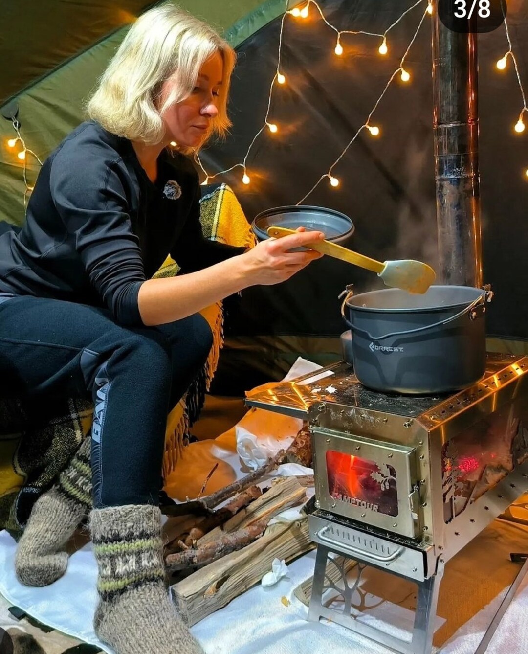 Hot Tent Stove Using Wood or Pellets Stainless Steel Stove With Glass ...