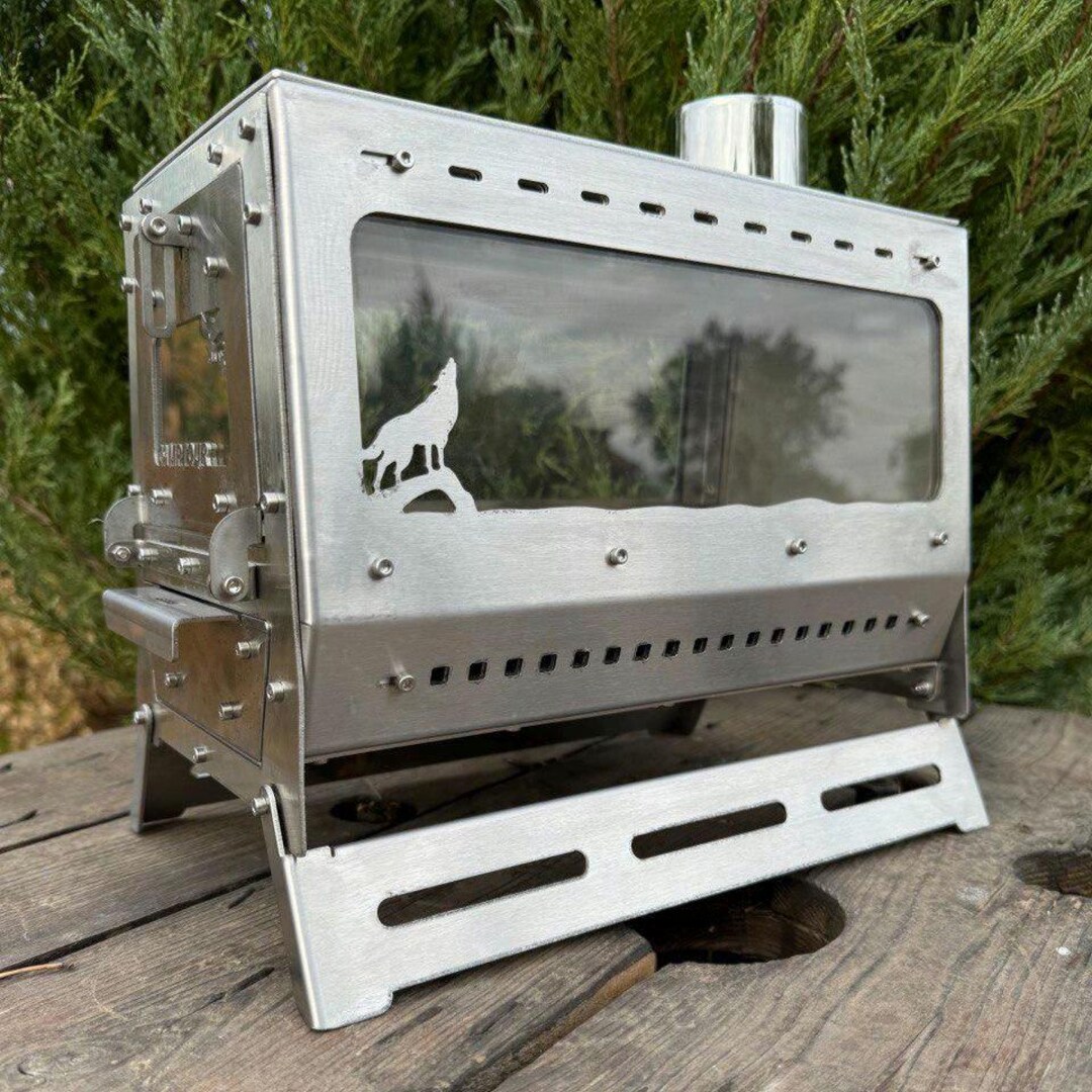 A Tiny Stove With Side Windows and a Chimney! Mini-stove, Camping, Made ...