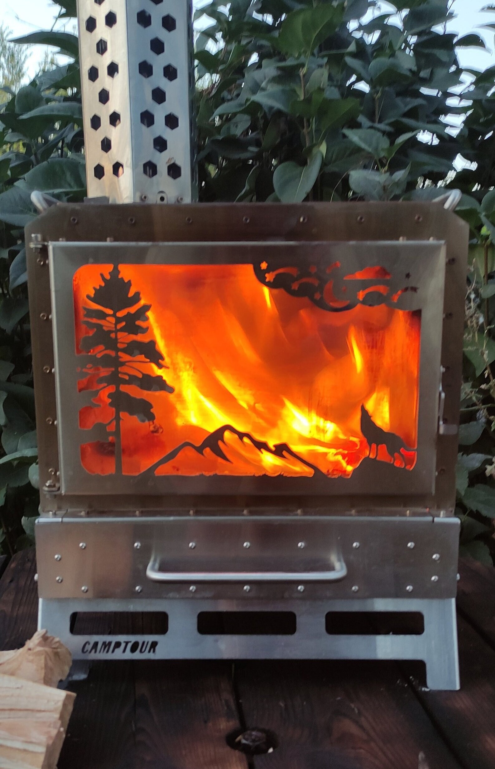 Mini Fireplace With Wood or Pellets, for Outdoor Camping or in a Tent ...