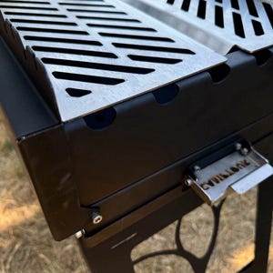 Portable Grill With Side Shelf and Grill Grate Compact Grill With High ...