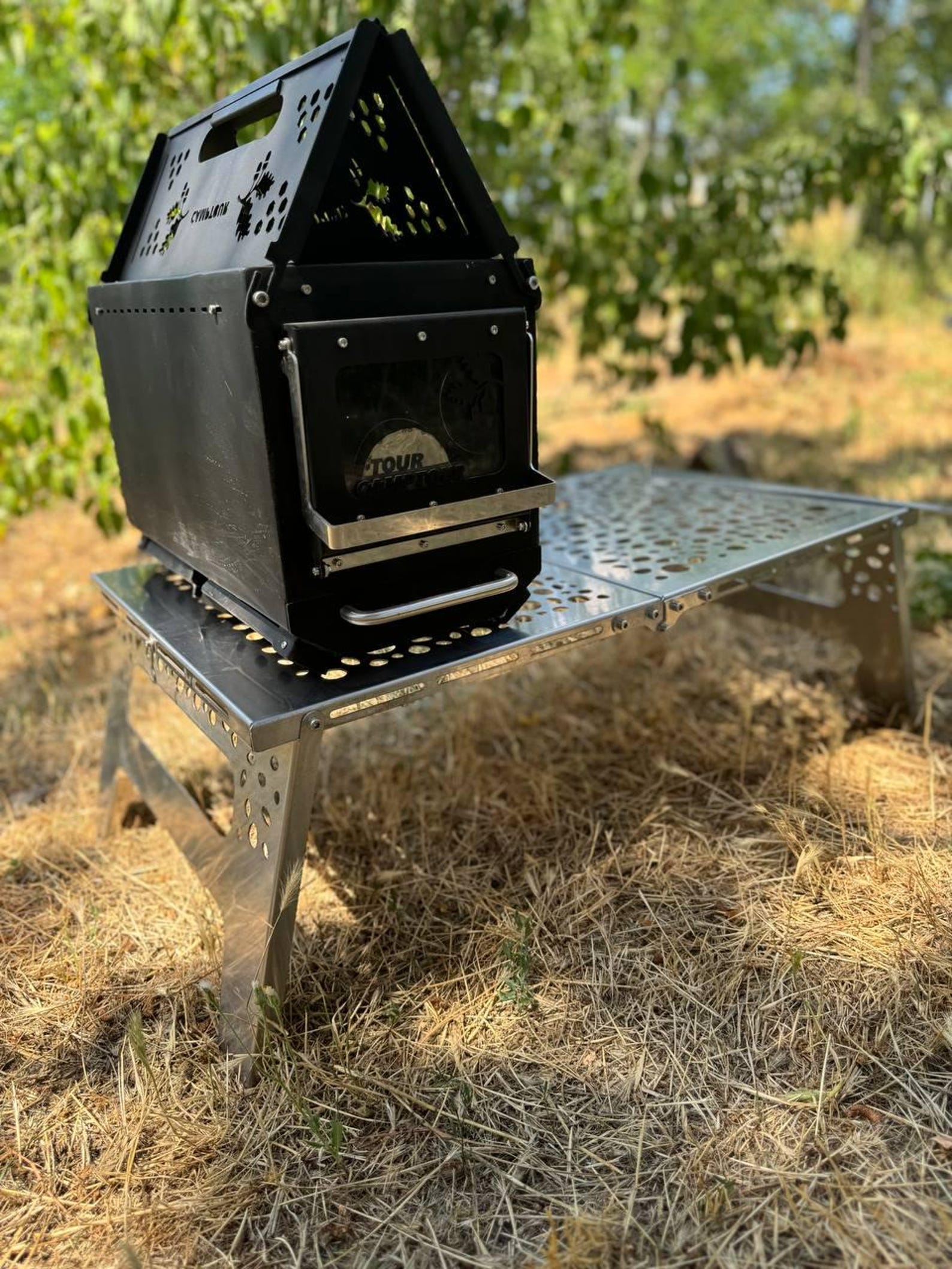 Outdoor Camping Stove. Hot Tent Stove With Chimney! Portable Stove for ...