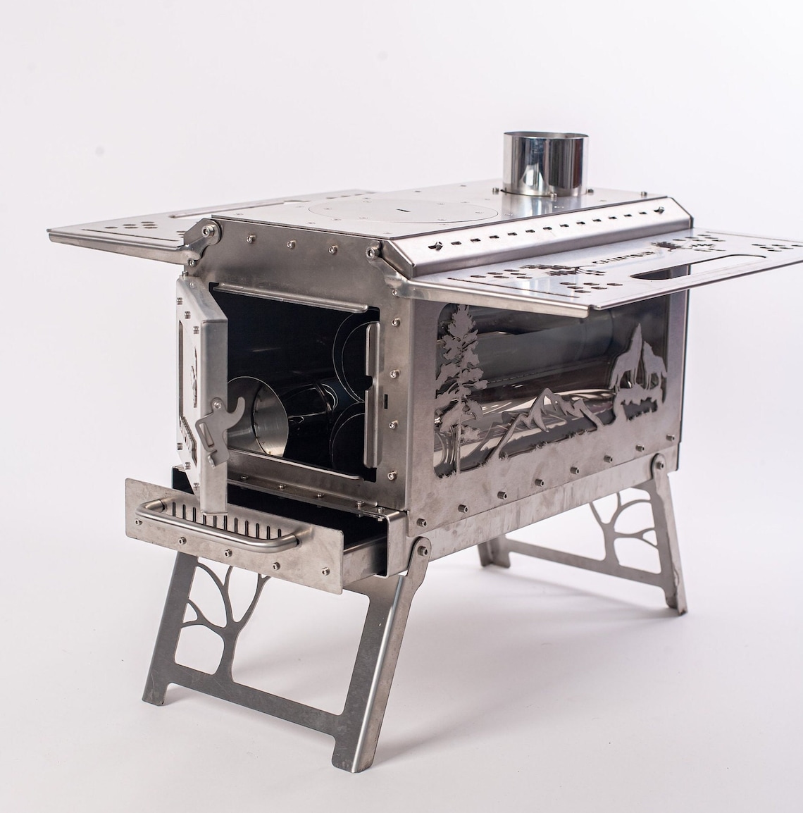 Pellet Stove Complete With Chimney Hot Tent Stove Using Wood or Pellets ...