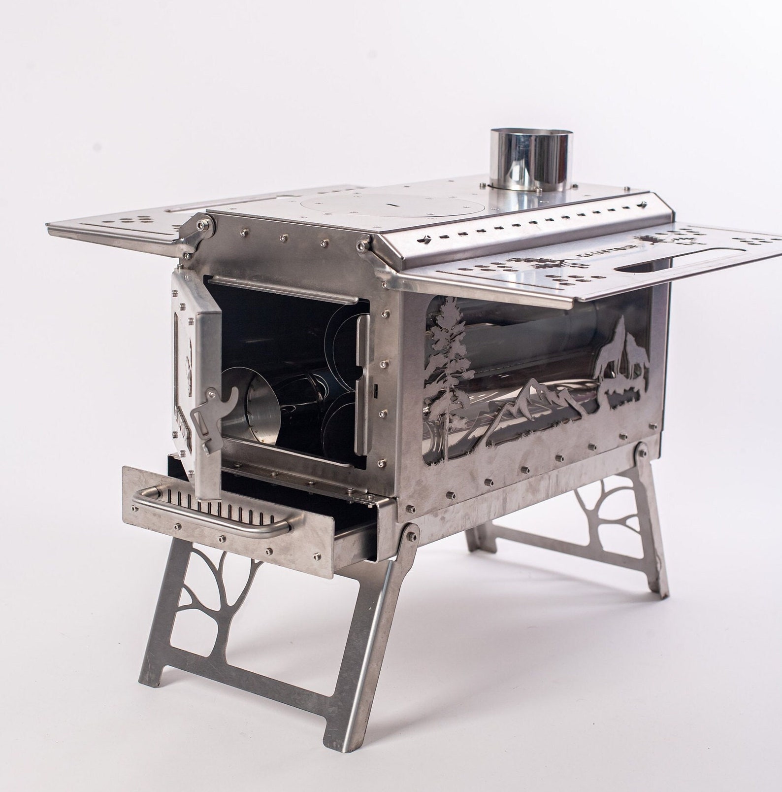 Pellet Stove Complete With Chimney! Hot Tent Stove Using Wood or ...