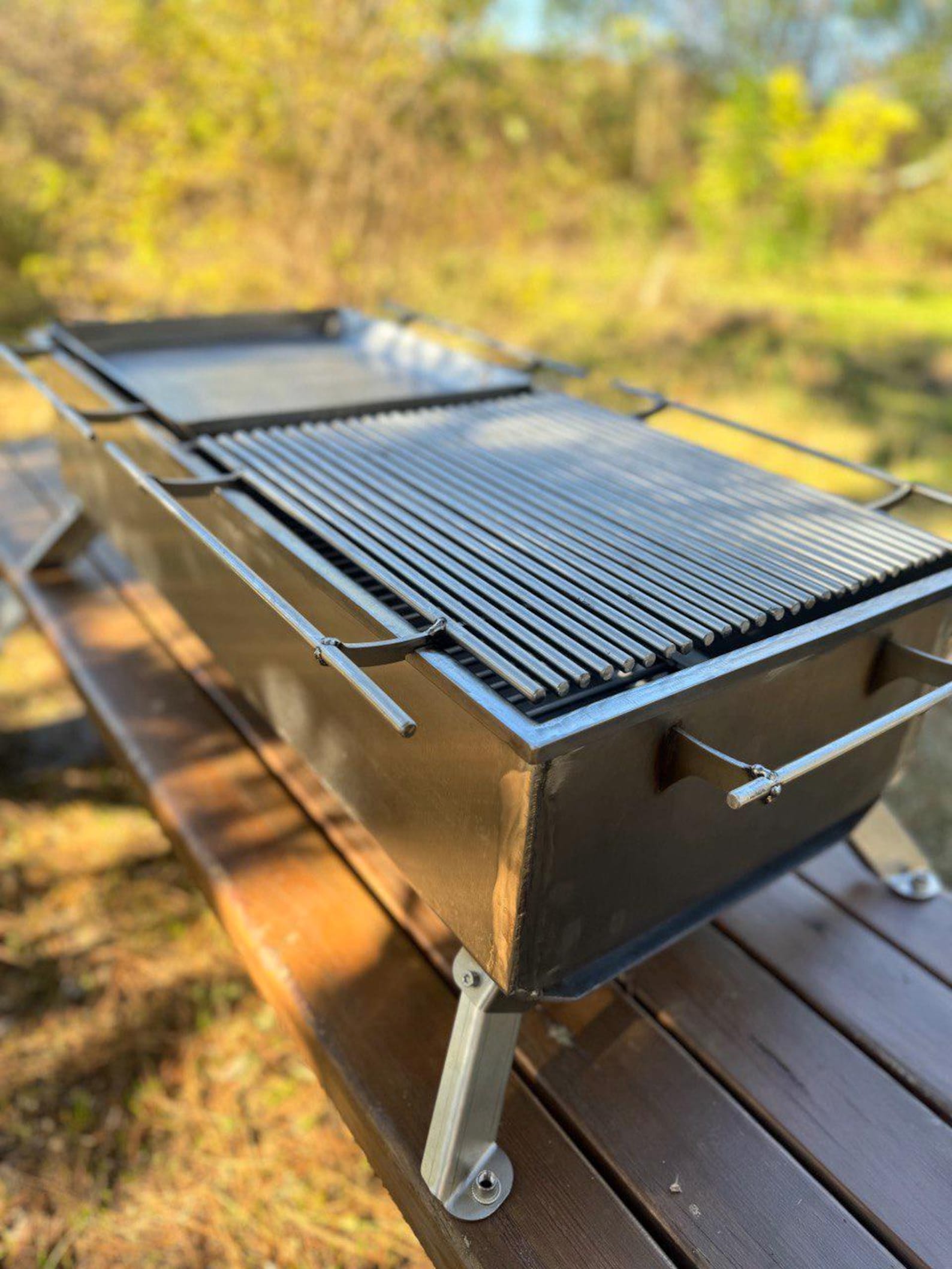 Powerful Tabletop Grill! Large Hibachi Grill. Barbecue Made of ...