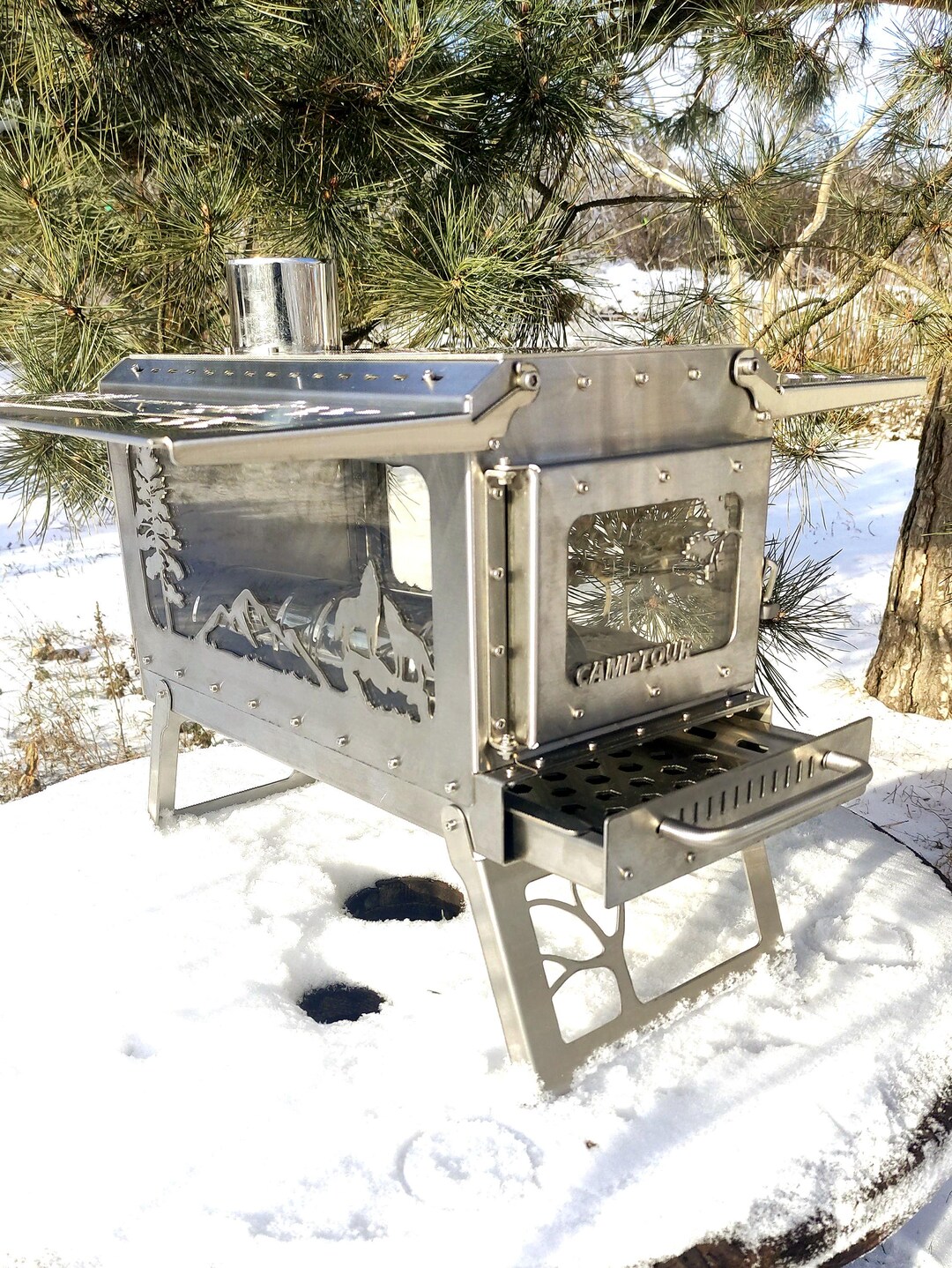Pellet Stove Complete With Chimney! Hot Tent Stove Using Wood or ...