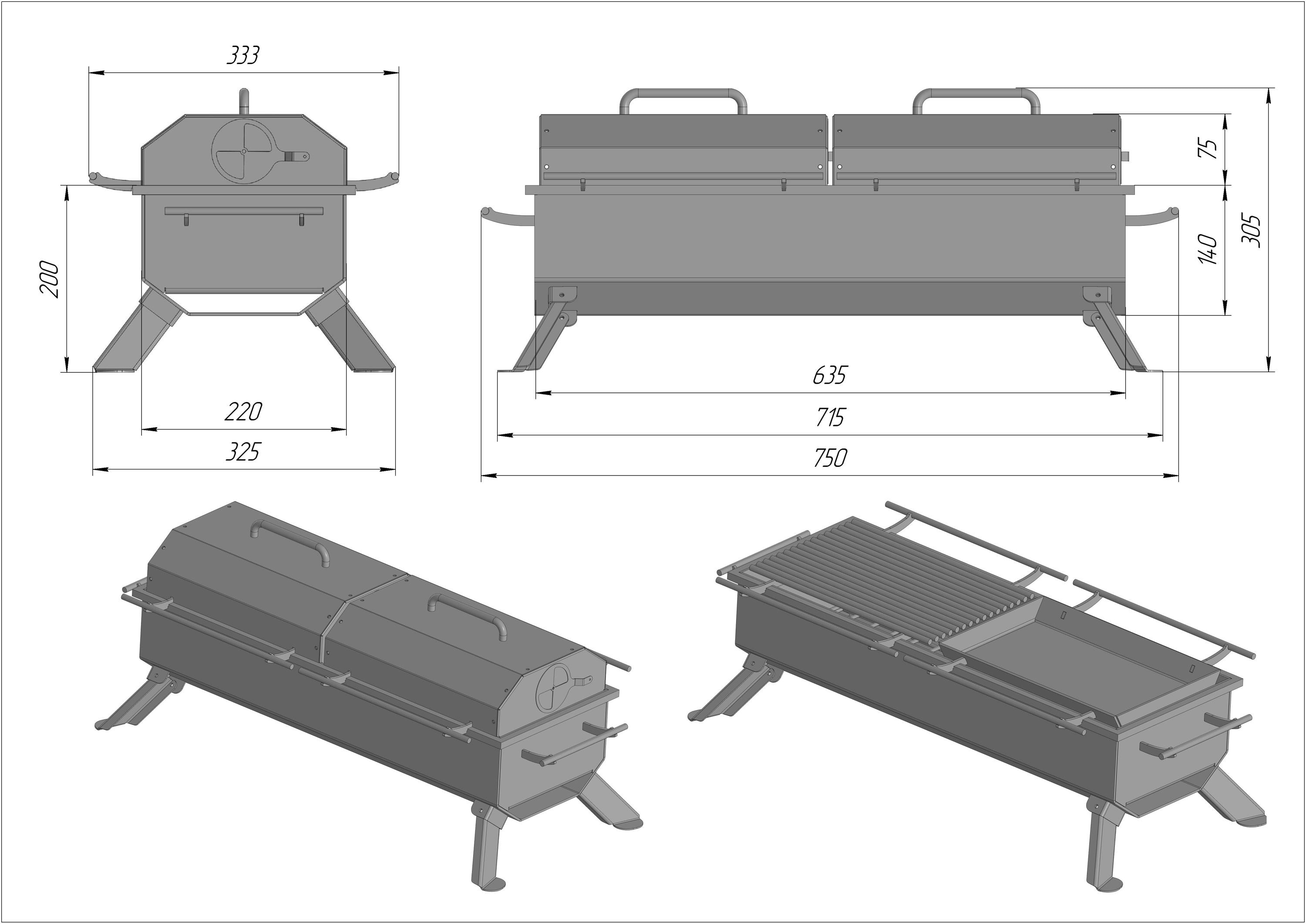 Hibachi Grill! Mangal! Tabletop Grill With a Lid and a Frying Pan ...