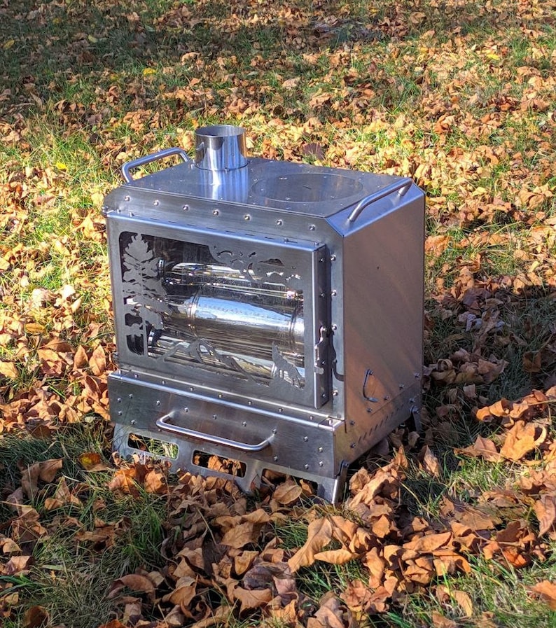 Mini Fireplace With Wood or Pellets, for Outdoor Camping or in a Tent ...