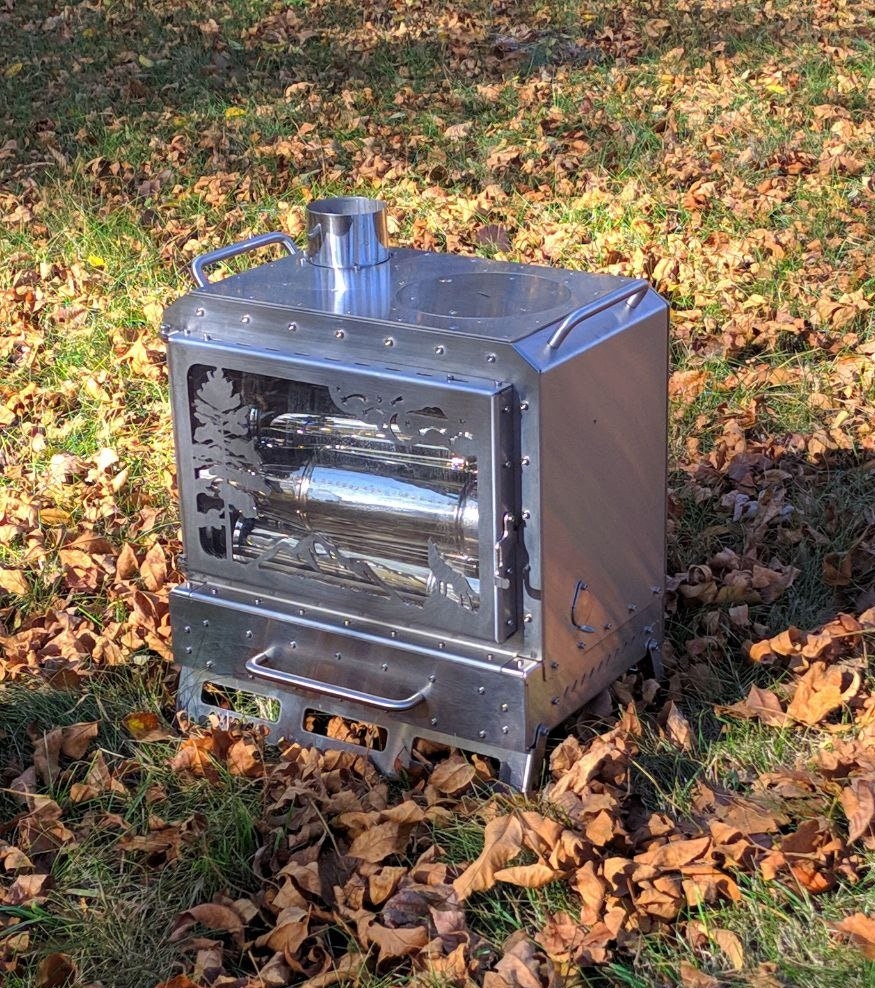 Mini Fireplace With Wood or Pellets, for Outdoor Camping or in a Tent ...