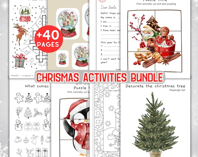 Printable Christmas Activity Bundle, Kid's Activities, Christmas ...