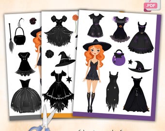 Fall Dress up Paper Dolls Kit Printable Fall Autumn Dress up Cut Out ...