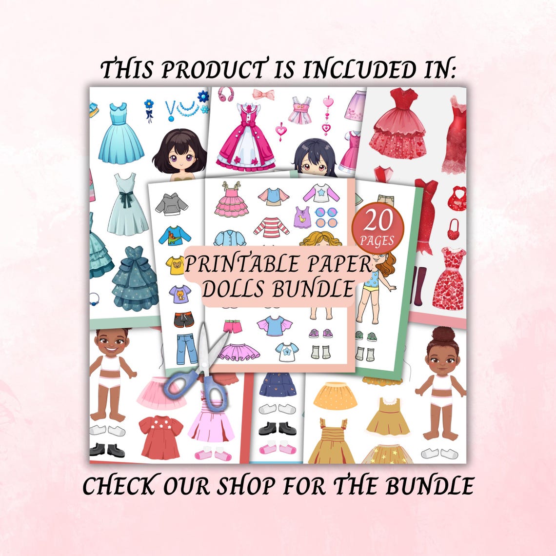 Paper Dolls Kit Printable Activity Craft Homeschool Pre K Kindergarten ...