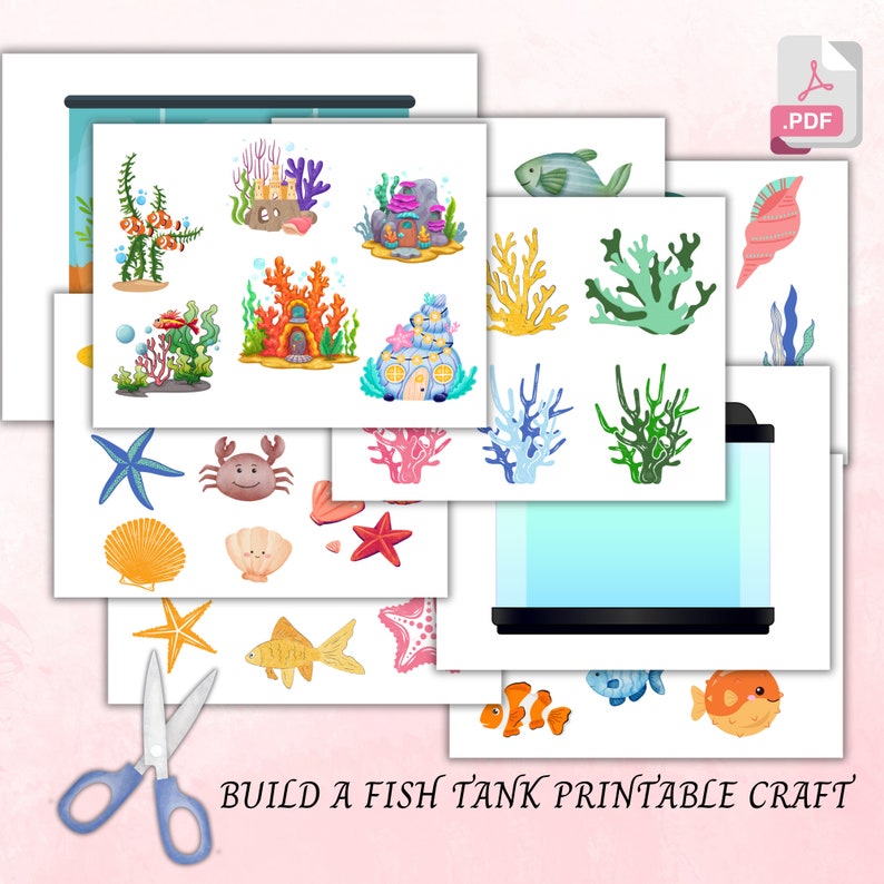 Build A Fish Tank Printable Craft, Preschool Printable, Preschool ...