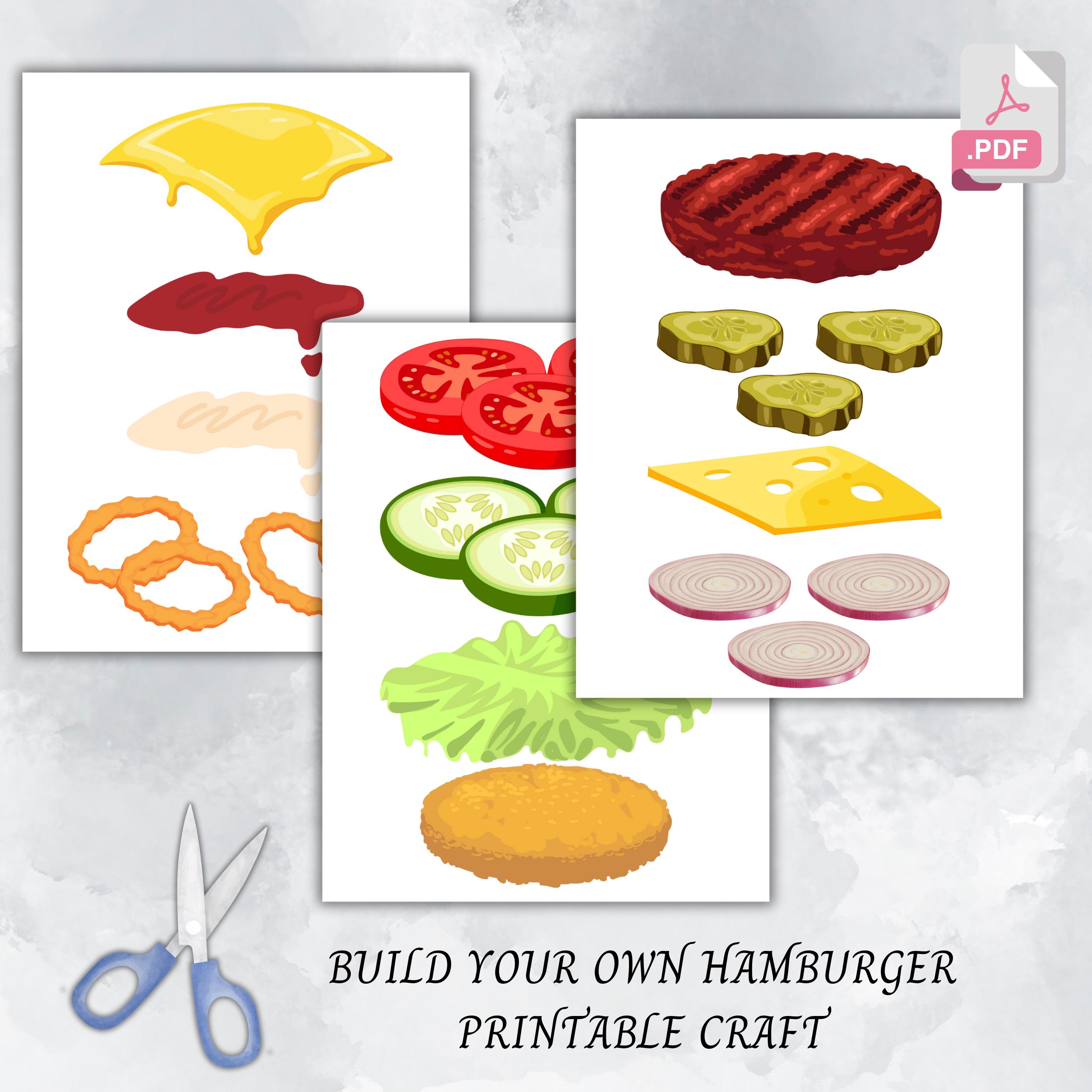 Build Your Own Hamburger Preschool Printable, Make a Hamburger ...