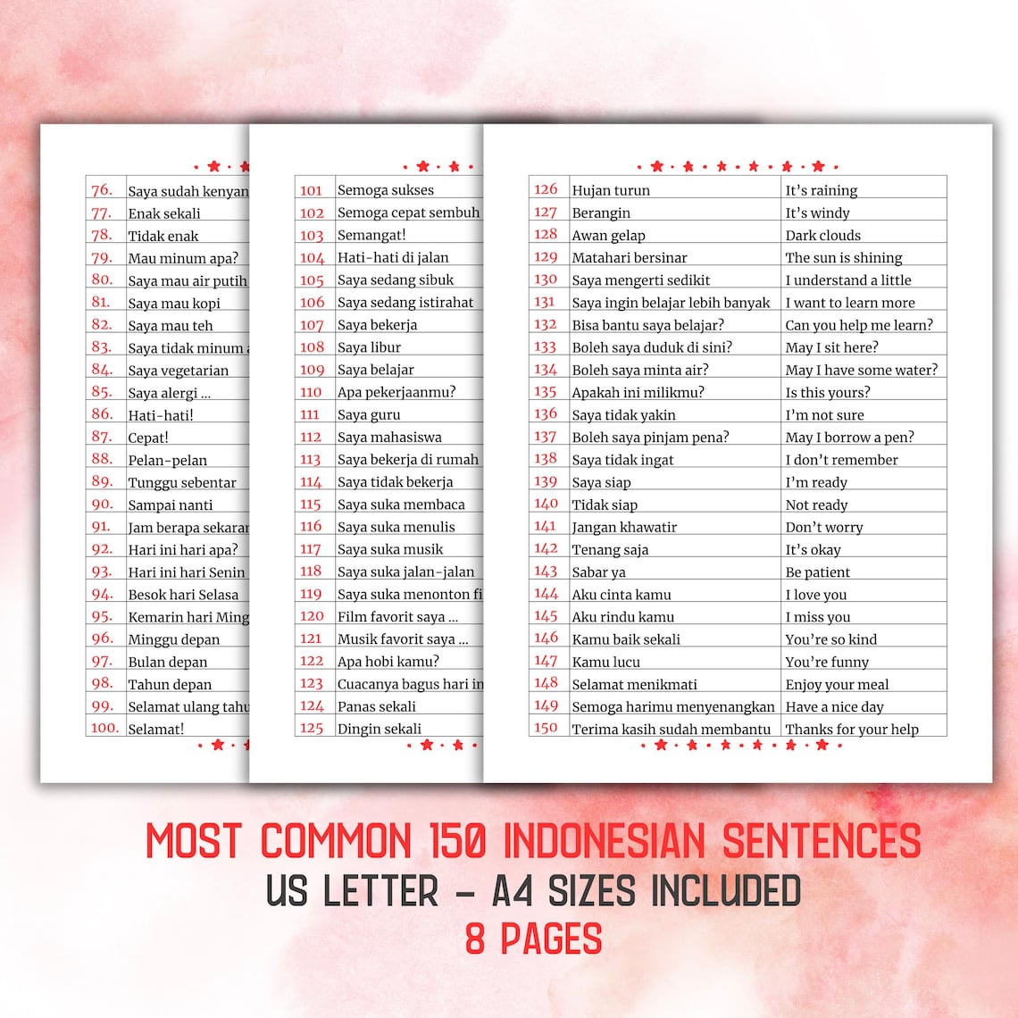 Common Indonesian Sentences, Learn Indonesian Essential Phrases ...