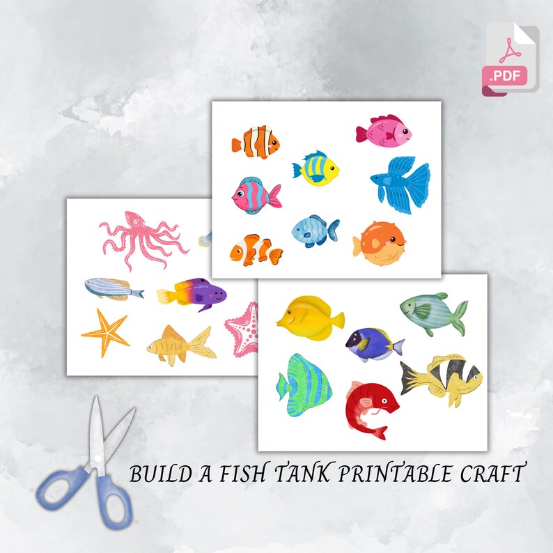 Build A Fish Tank Printable Craft, Preschool Printable, Preschool ...