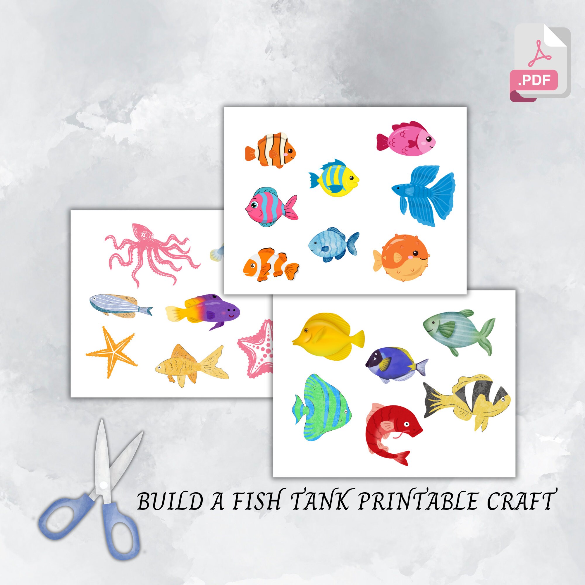 Build A Fish Tank Printable Craft, Preschool Printable, Preschool ...