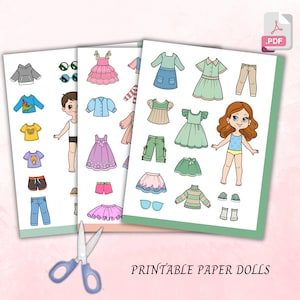 Paper Dolls Kit Printable Activity Craft Homeschool Pre K Kindergarten ...