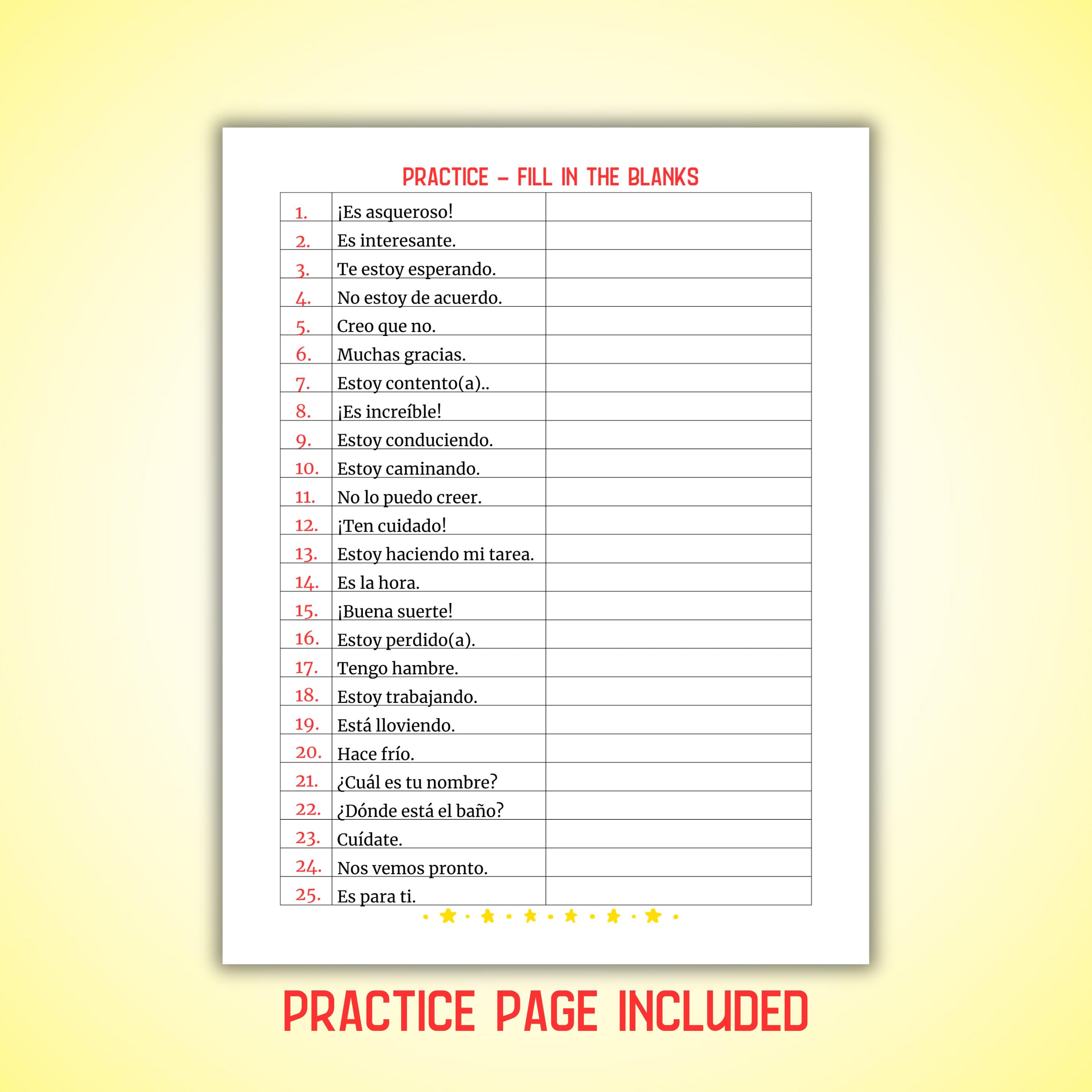 Common Spanish Sentences, Learn Spanish Essential Phrases Vocabulary ...