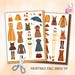 Fall Dress up Paper Dolls Kit Printable Fall Autumn Dress up Cut Out ...