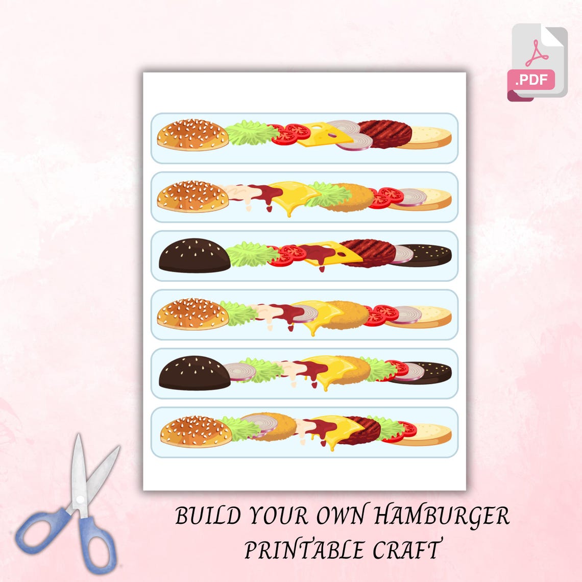 Build Your Own Hamburger Preschool Printable, Make a Hamburger ...
