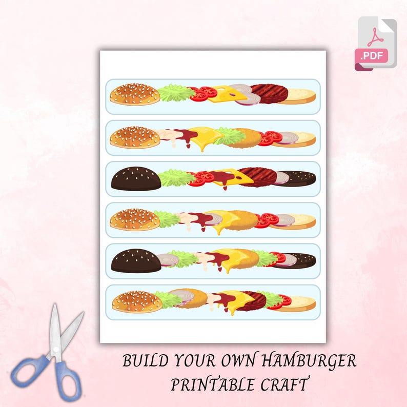 Build Your Own Hamburger Preschool Printable, Make a Hamburger ...
