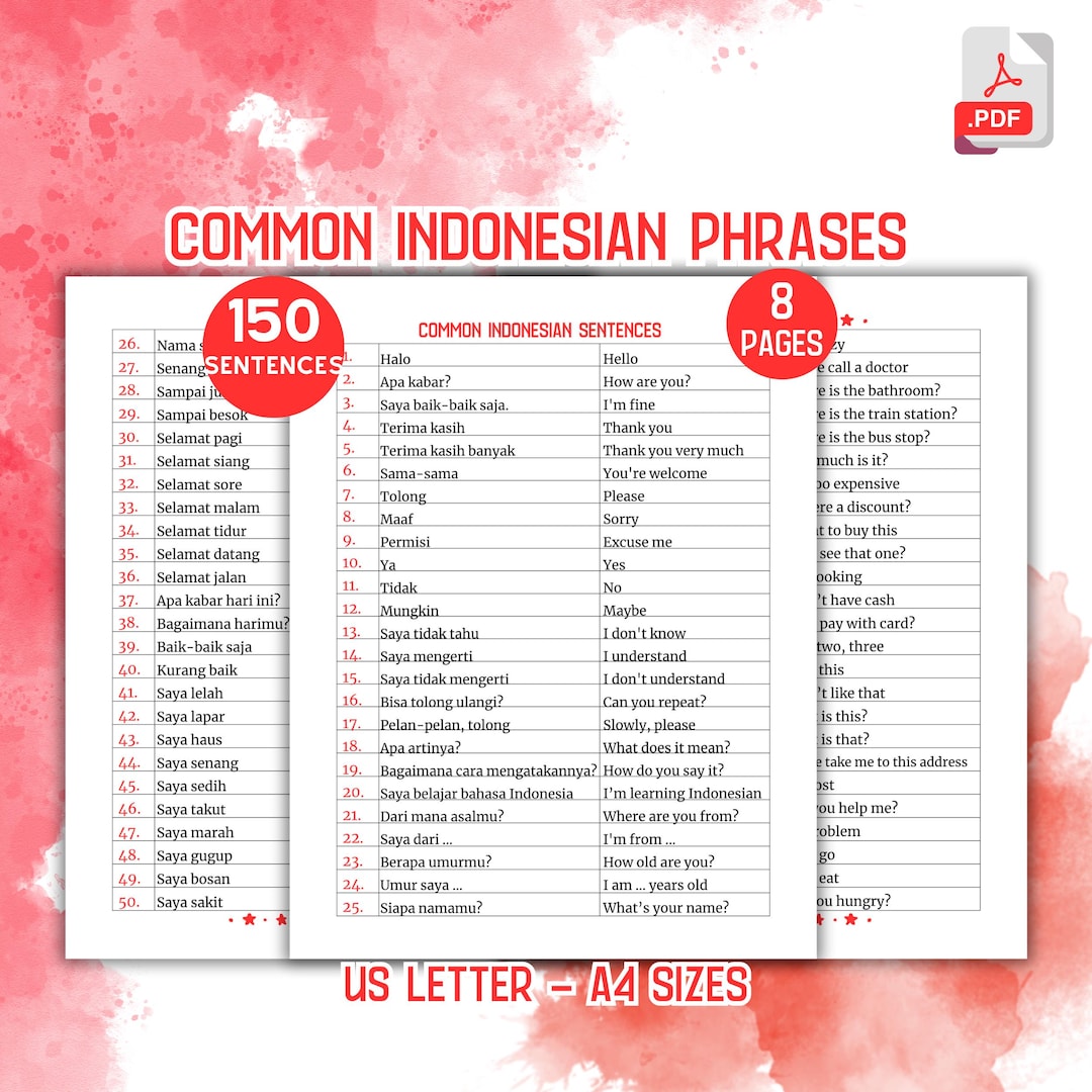 Common Indonesian Sentences, Learn Indonesian Essential Phrases ...