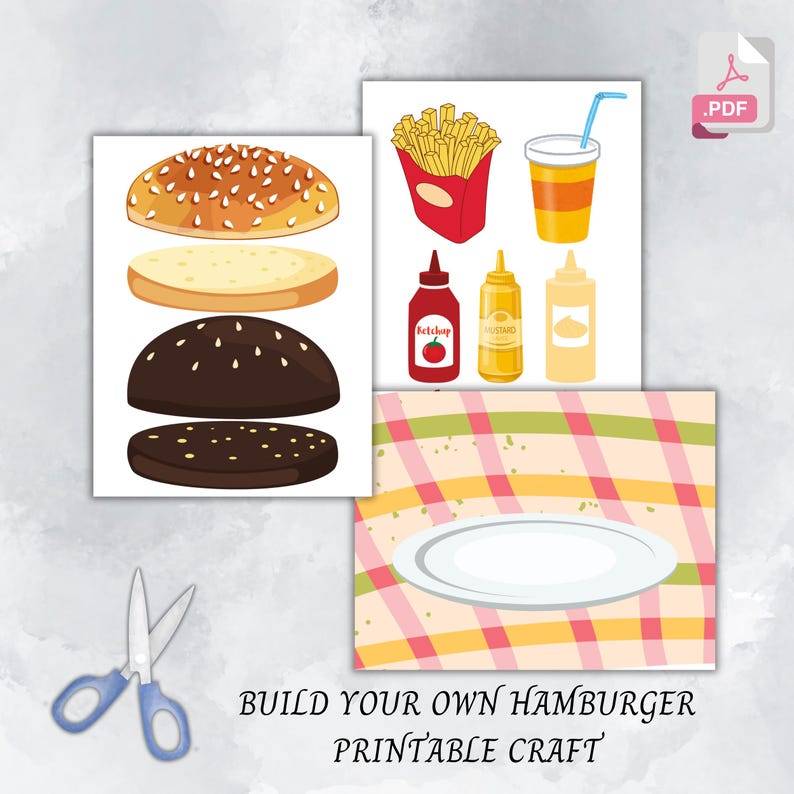 Build Your Own Hamburger Preschool Printable, Make a Hamburger ...