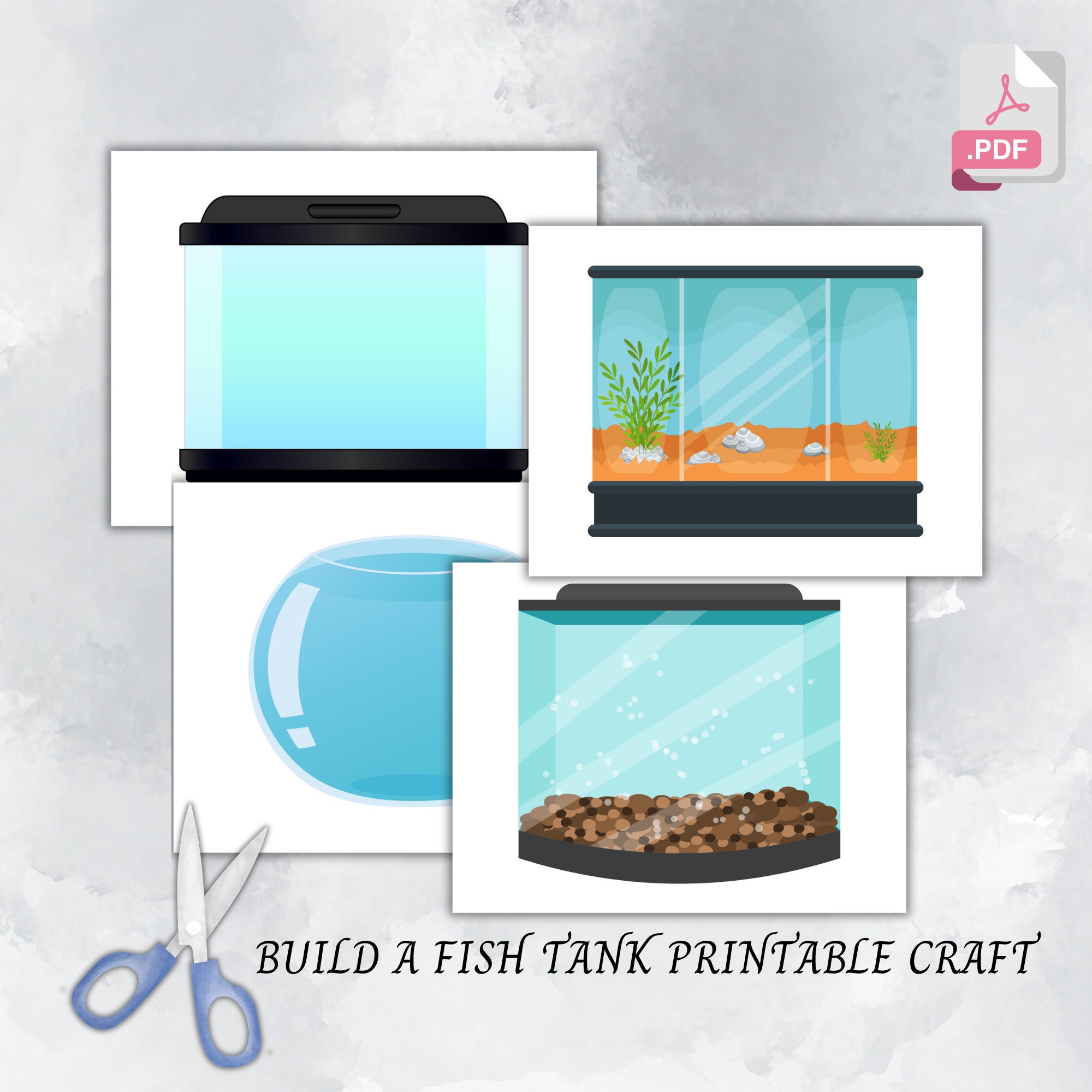 Build A Fish Tank Printable Craft, Preschool Printable, Preschool ...