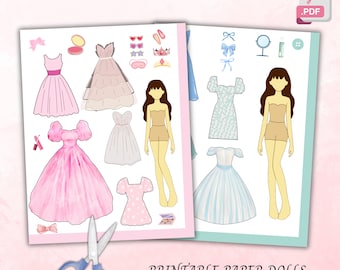 Paper Dolls Kit Printable Activity Craft Homeschool Pre K Kindergarten ...
