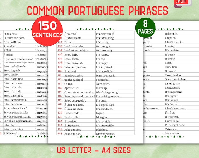 Portuguese Cheat Sheets, Portuguese Language Learning, Portuguese ...