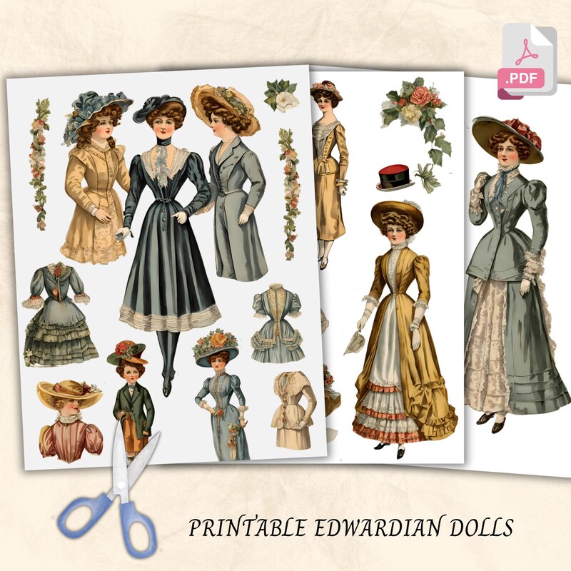 Victorian Paper Doll - Etsy