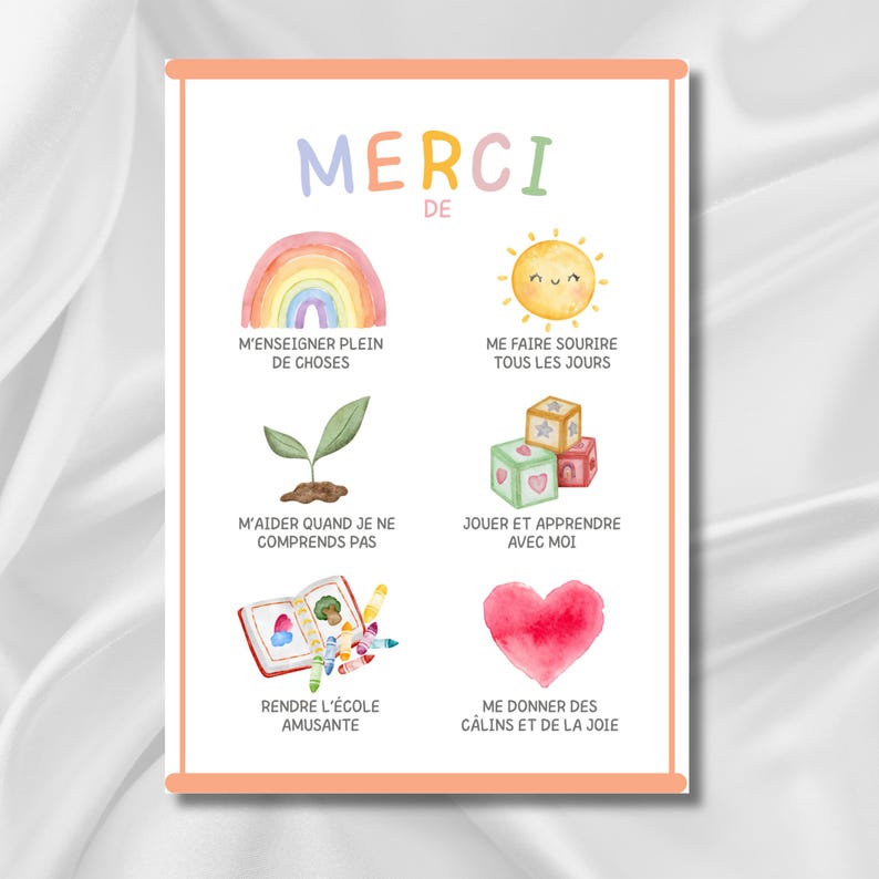 Thank You Card for Teacher in French Printable | French Nursery ...